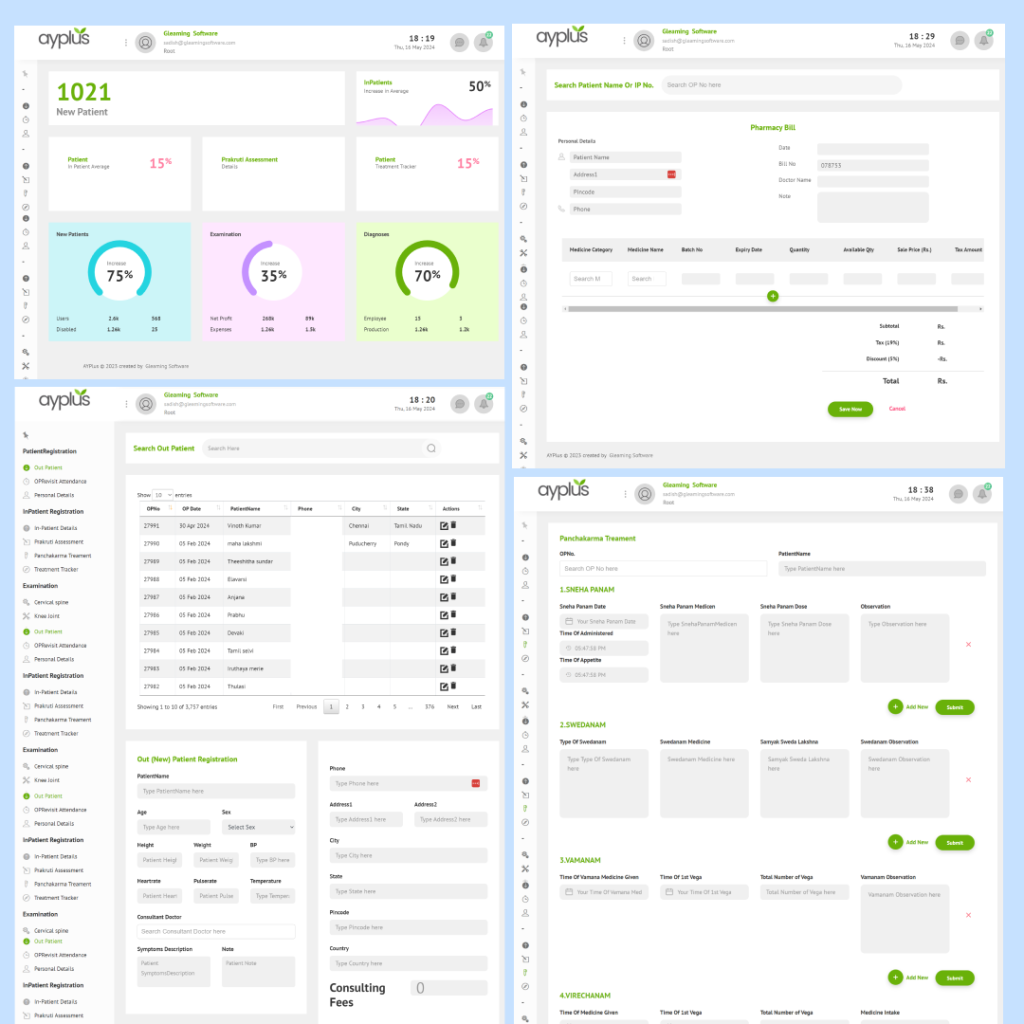 AyPlus - Application for managing patient data at Auyaratha Hospital. - Gleaming Software ...